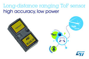 Time of flight sensor has 4-m range, auto power-save from ...
