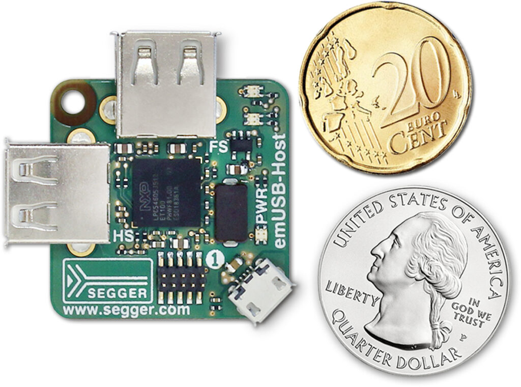emPower-USB-Host low-cost dev board carries two USB host ports