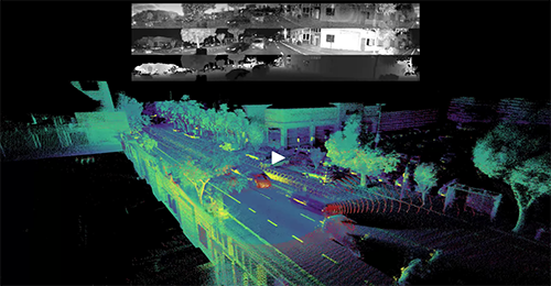 Multi-beam flash OS-1-128 LiDAR Lidar sensor provides high resolution