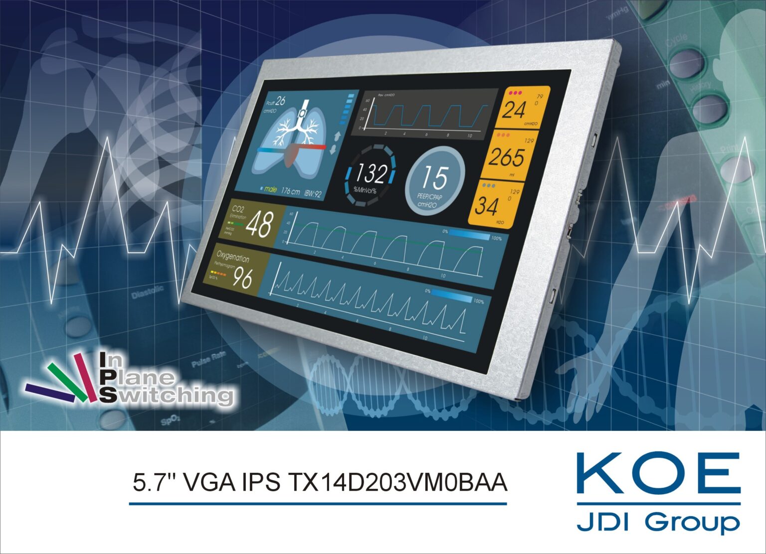 TFT LCD provides VGA resolution, exceptional optical performance
